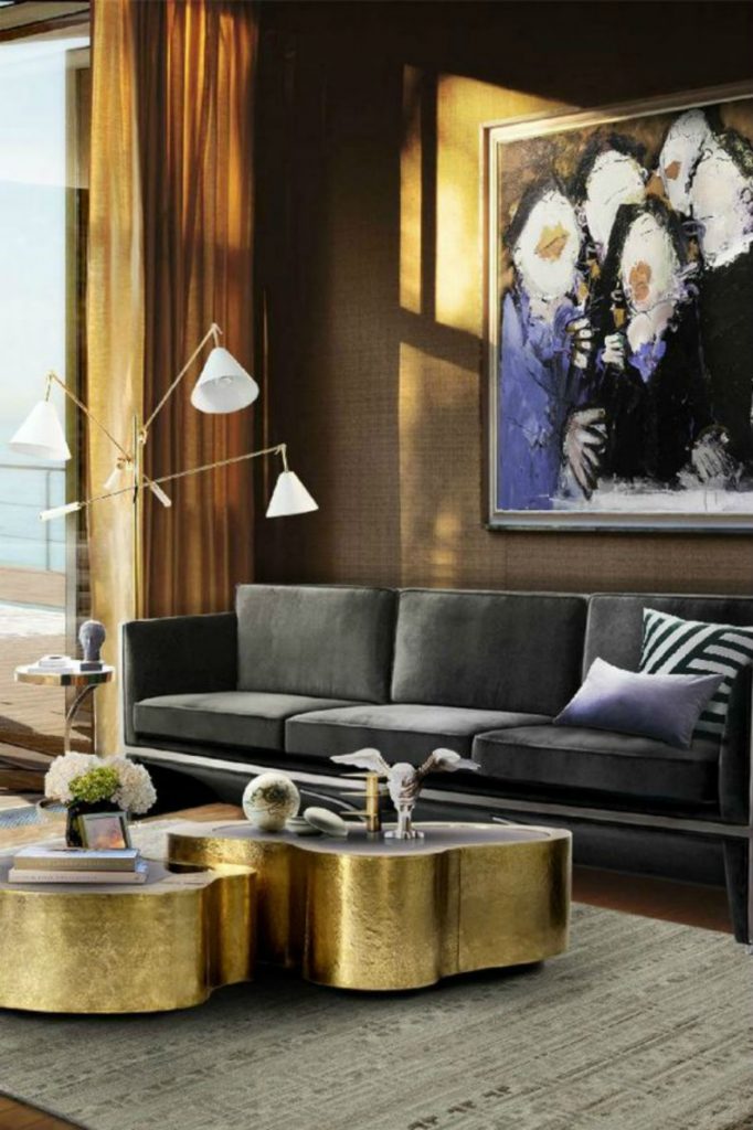 Decorating with copper gives a a modern touch to any living room set ...