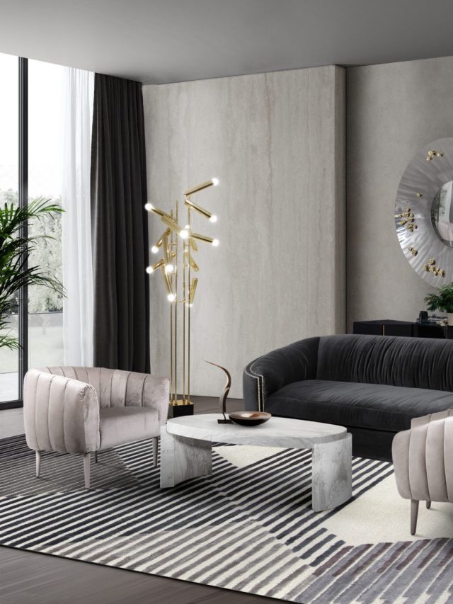 This amazing living room benefits with the golden light from the AURUM ...
