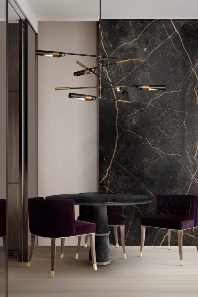 This elegant dining room has the AGRA Dining Table , BOURBON Dining ...