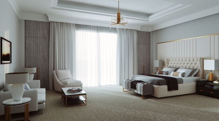 The last area of this project is the master bedroom. With neutral ...